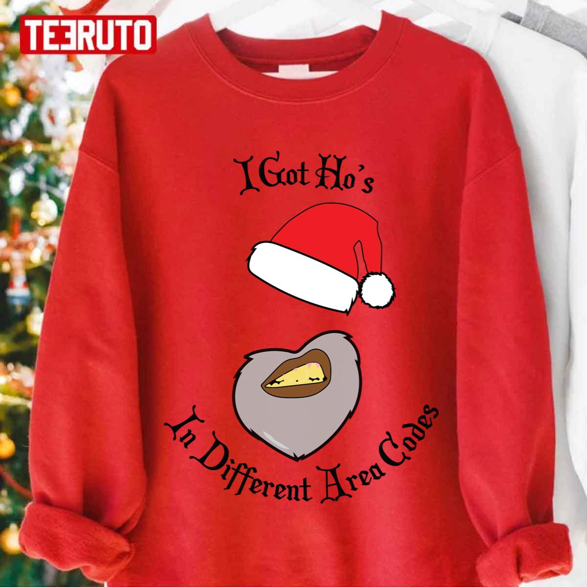 Santa Pause I Got Ho's In Different Area Codes Unisex Sweatshirt - Teeruto