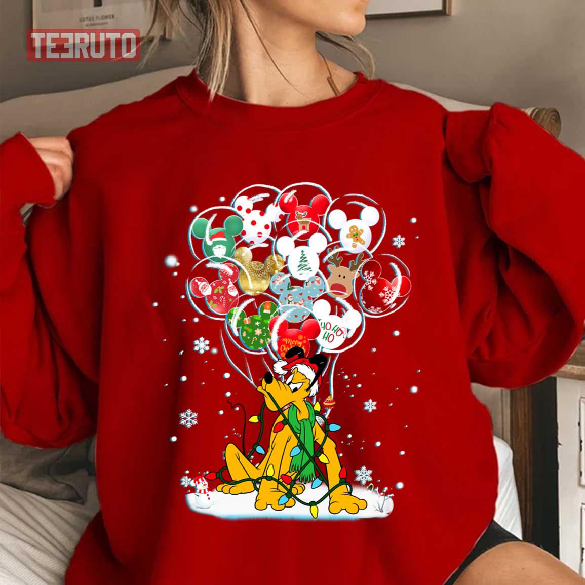 Angry Pluto And Christmas Balloon Disney New Year Unisex Sweatshirt ...