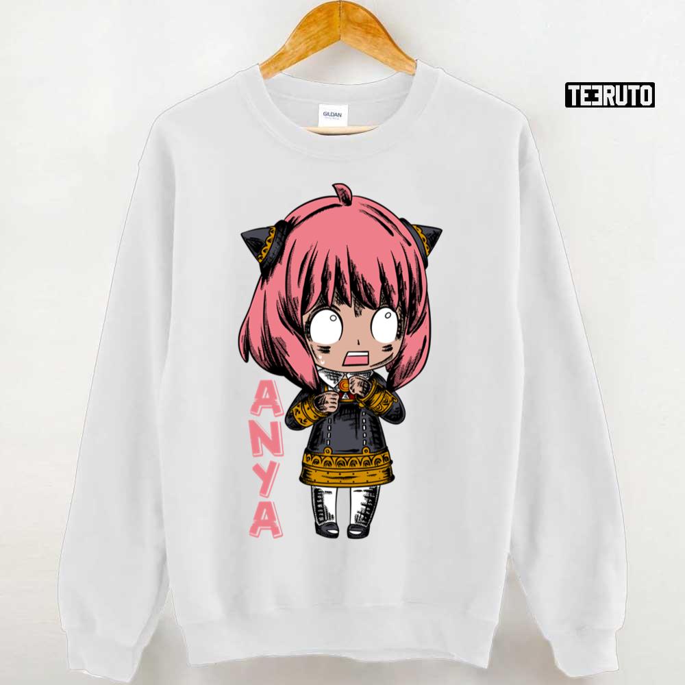 Anya Chibi Scary Reaction Spy X Family Unisex T-Shirt - Teeruto