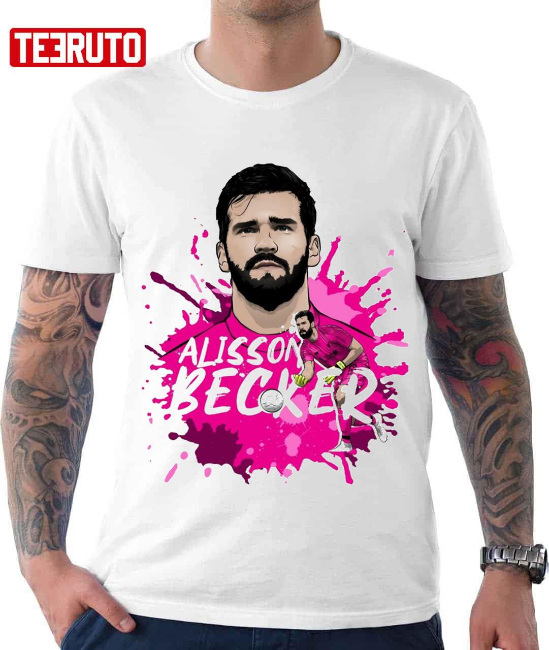 Art Becker Watercolor Pink Design Soccer Player Unisex T-Shirt - Teeruto