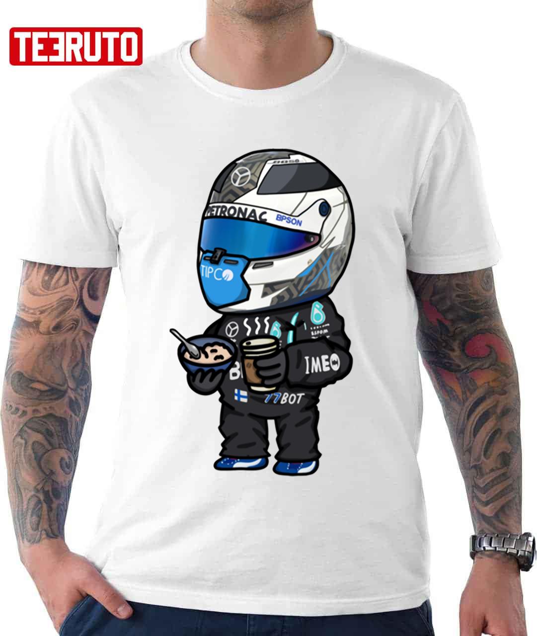 Coffe Boss Valtteri Bottas Cute Chibi F1 Racing Unisex T-Shirt - Teeruto