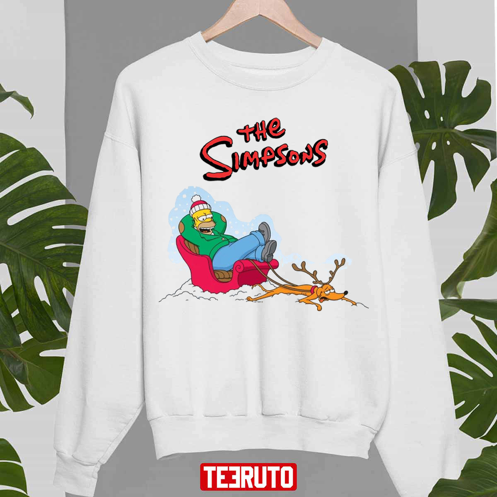 Funny Reindeer Cartoon The Simpsons Design Christmas Unisex Sweatshirt ...