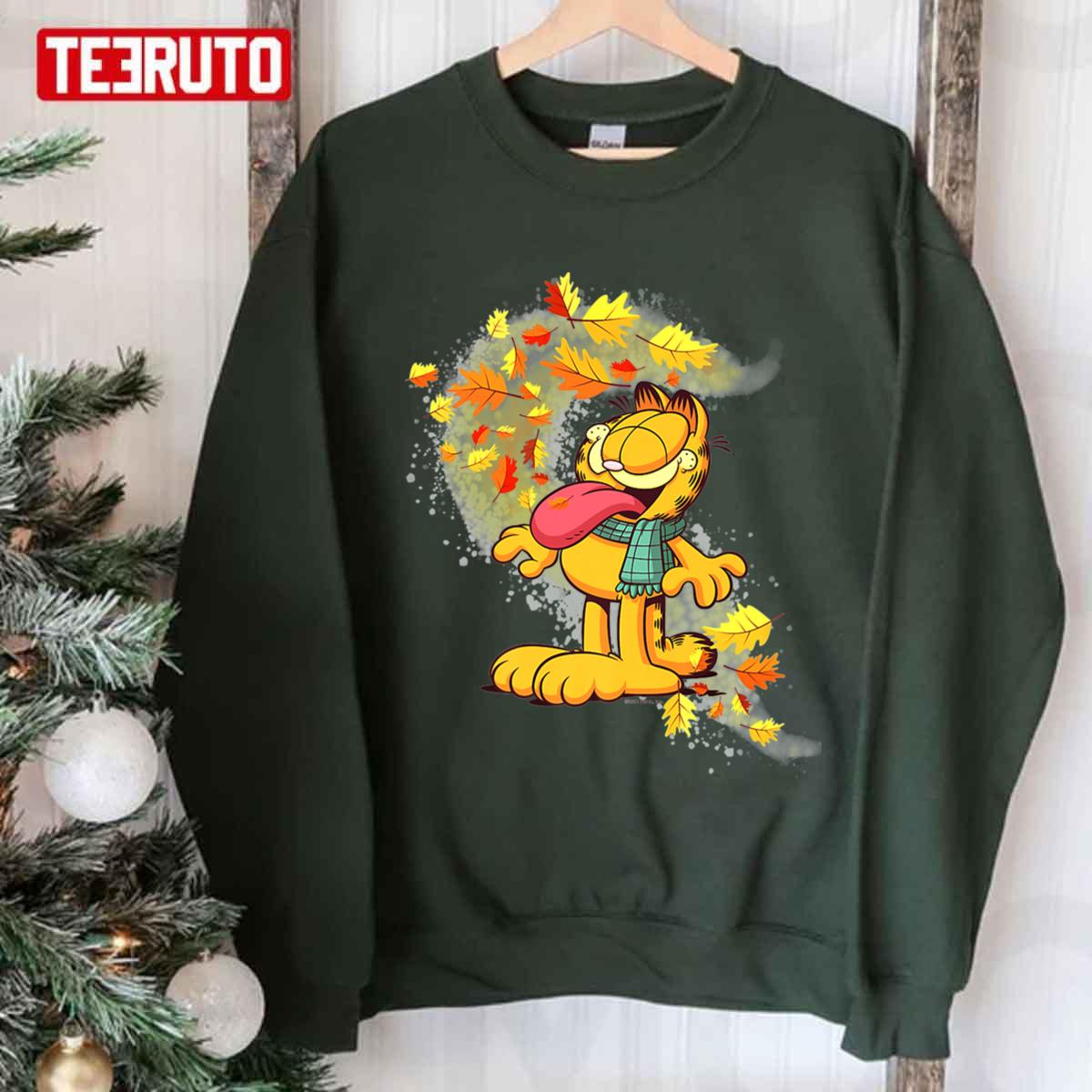 Garfield Thanksgiving Fall Foliage Swirl Unisex T-shirt - Teeruto