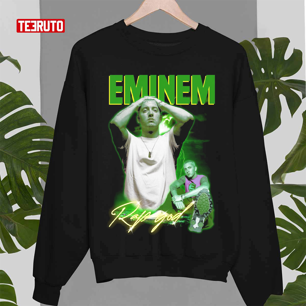 Green Neon Design Eminem The God Rap Music Unisex Sweatshirt - Teeruto