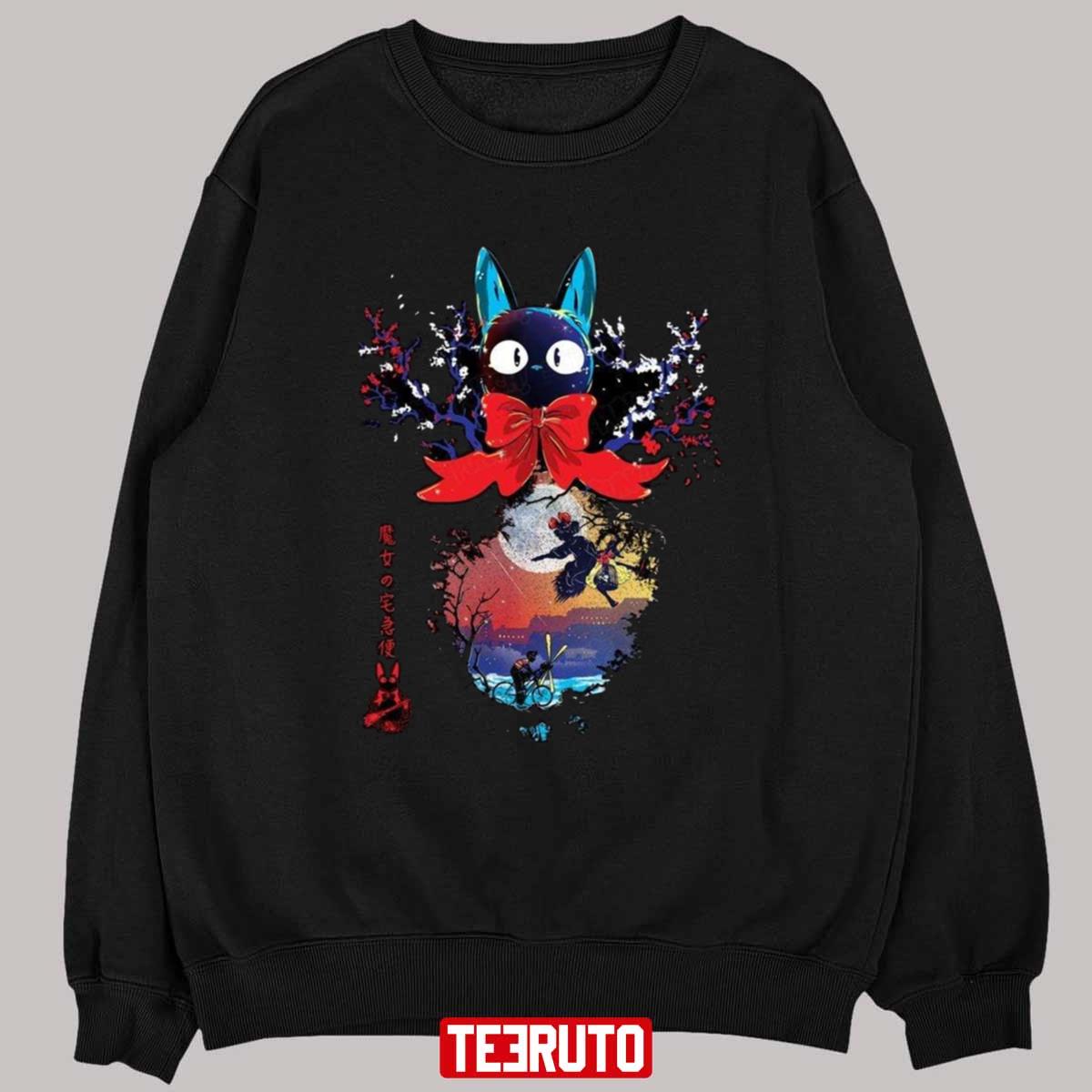 Kiki's Delivery Service Cat Love Ghibli Fanart Unisex T-shirt - Teeruto