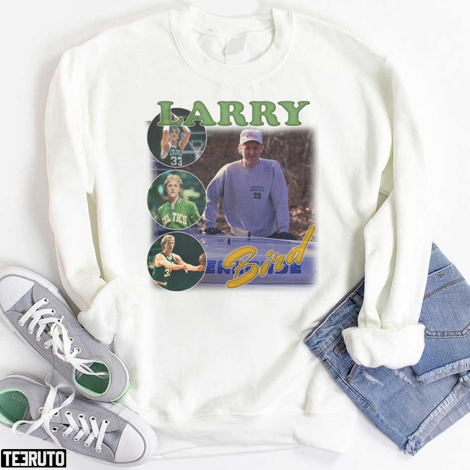 Larry Bird Vintage 90s Basketball Legend Collage Unisex Hoodie - Teeruto
