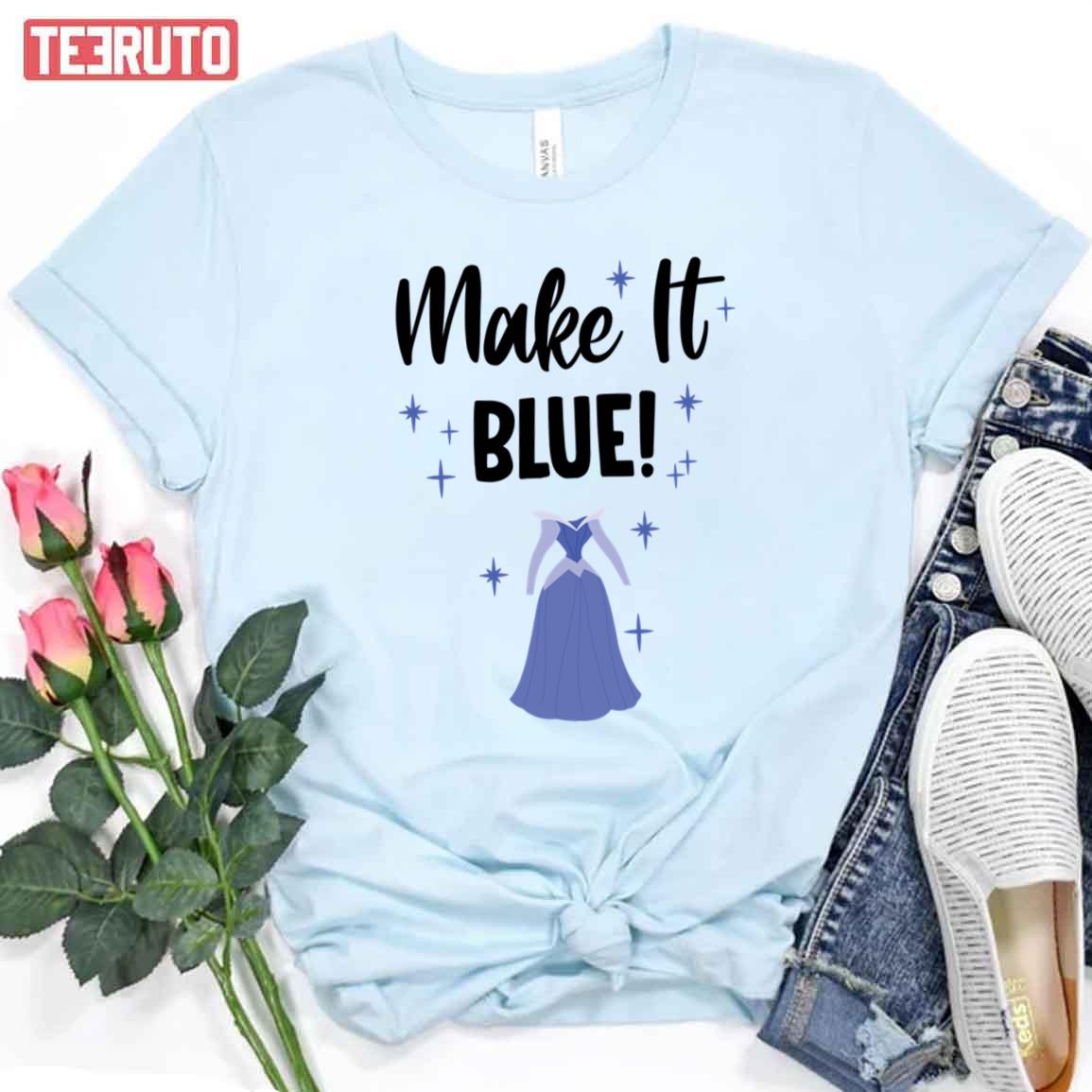Make It Blue Flora Fauna Merryweather Unisex T-Shirt - Teeruto