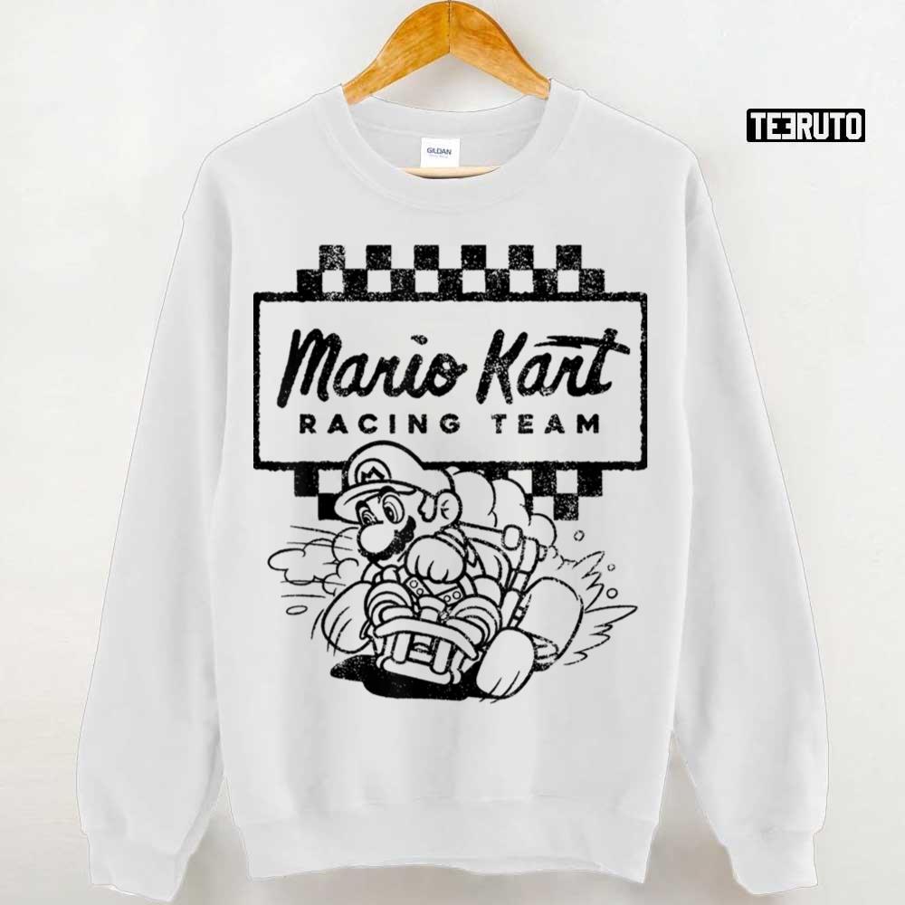 Mario Kart Racing Team Outlined Mario Drift Classic Unisex Sweatshirt ...