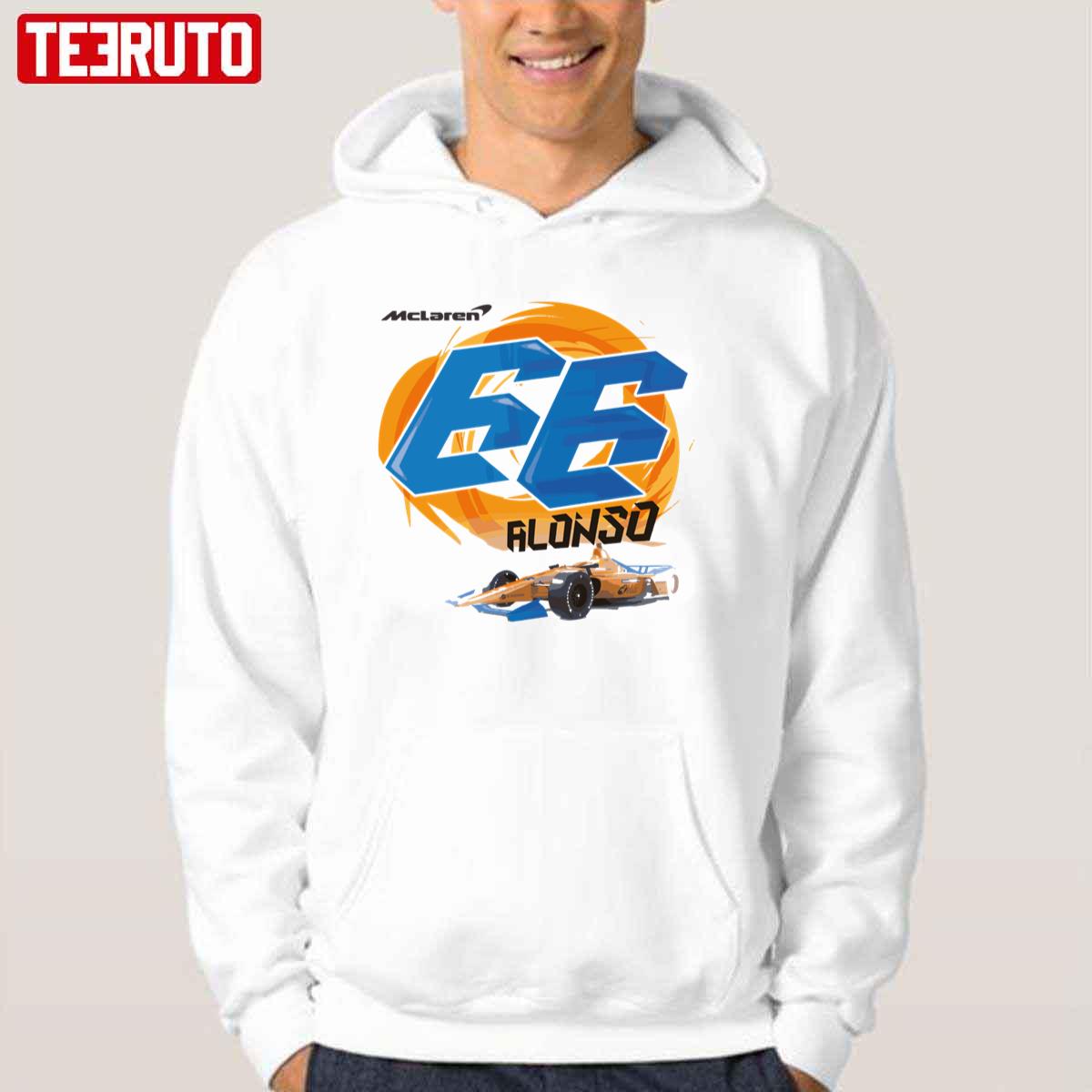 Mclaren Number 66 Fernando Alonso F1 Racing Unisex Hoodie - Teeruto