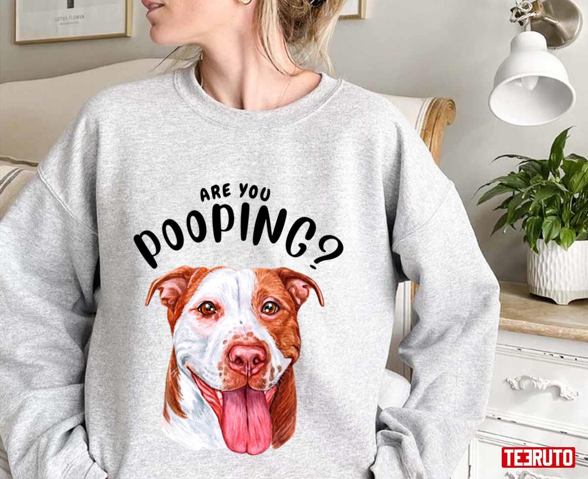 Pitbull Are You Pooping Bathroom Pittie Art Pitbull Watercolor Unisex ...