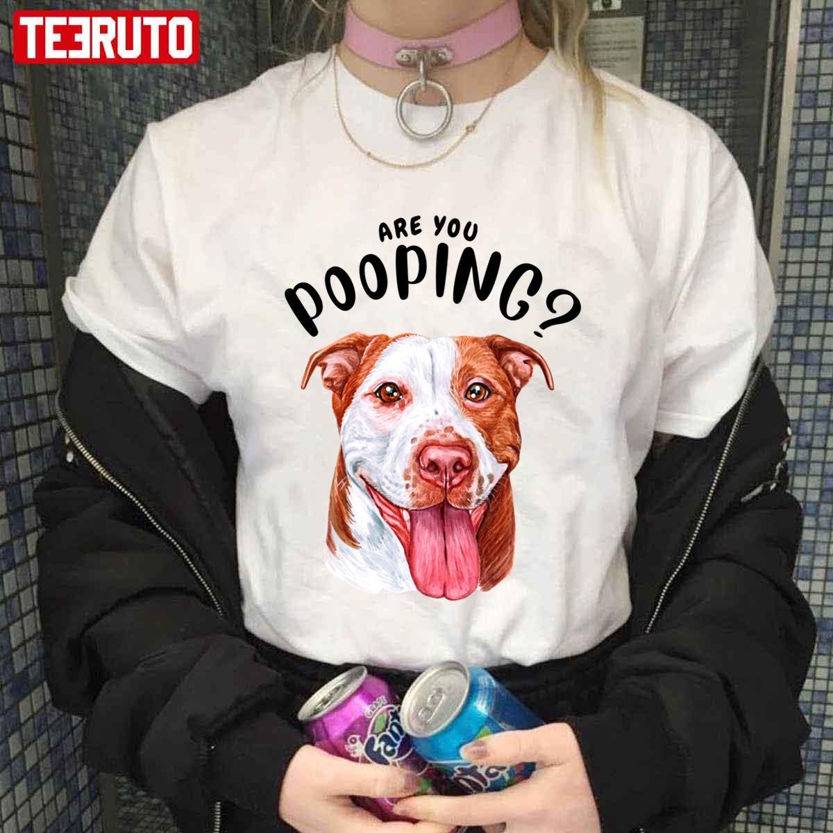 Pitbull Are You Pooping Bathroom Pittie Art Pitbull Watercolor Unisex ...