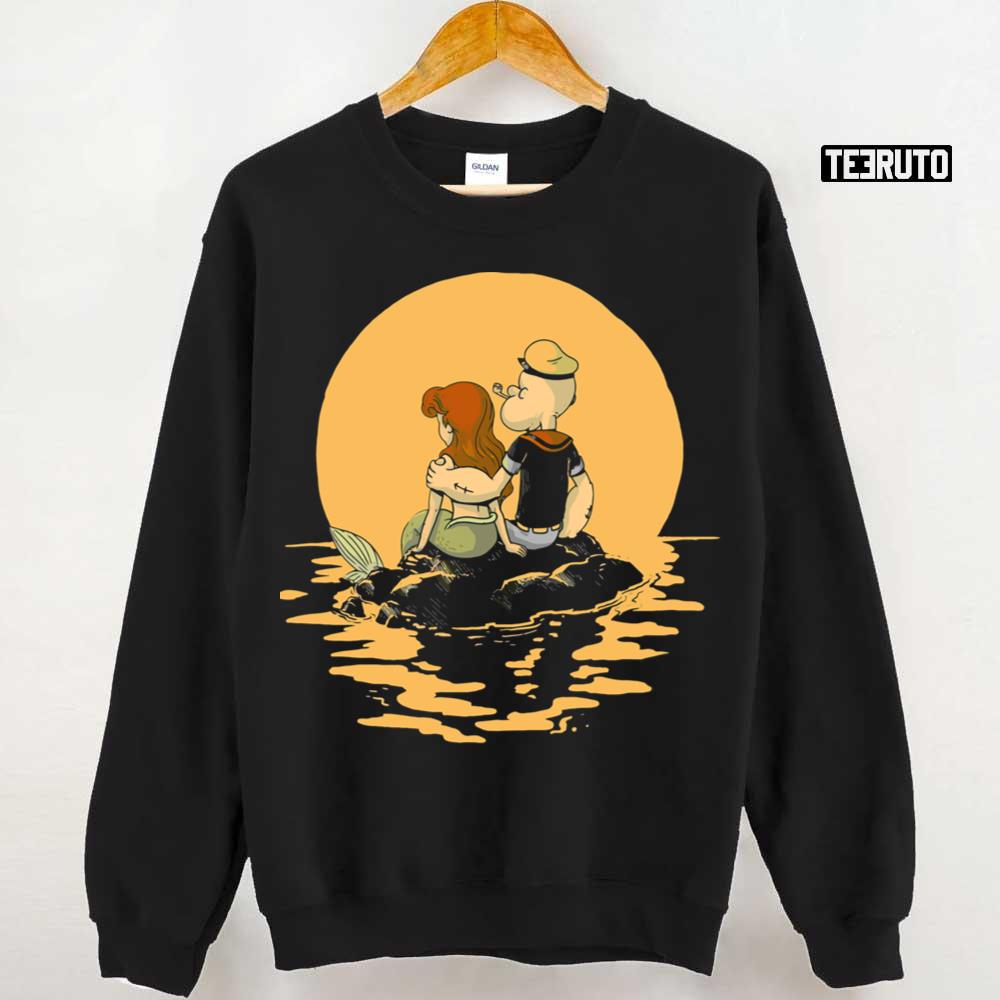 Popeye The Sailor X Ariel The Little Mermaid Unisex Sweatshirt - Teeruto