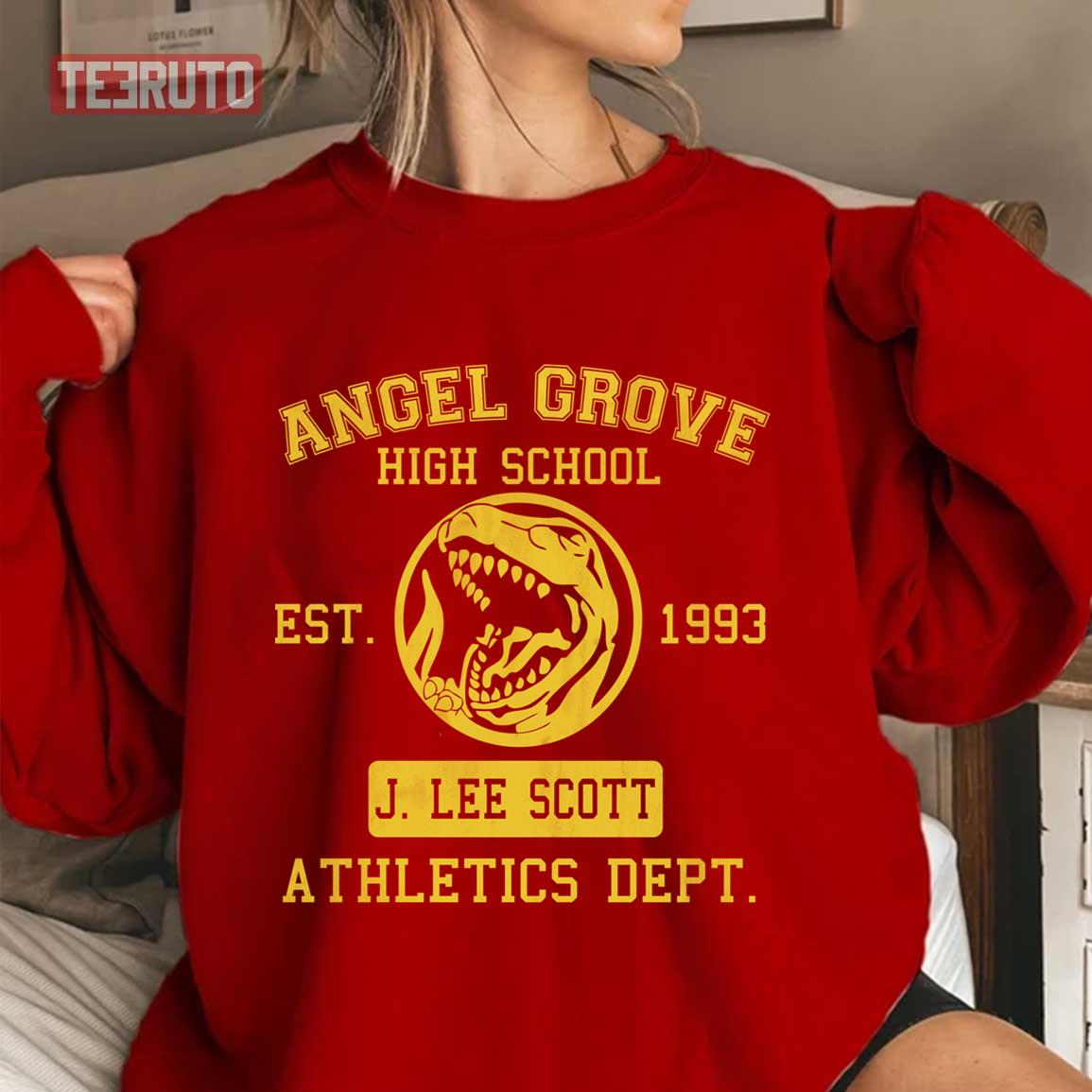 Power Rangers Red Team Angel Grove High School J Lee Scott Retro Unisex ...