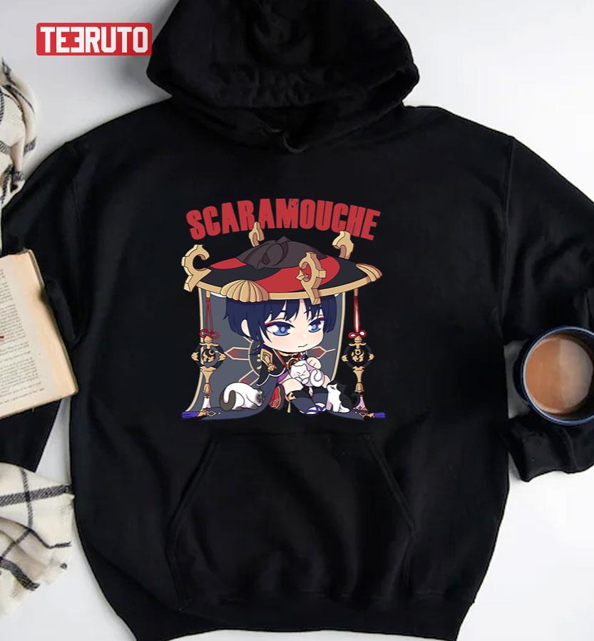 Red Typography Mignon Scaramouche Chibi Genshin Impact Unisex ...