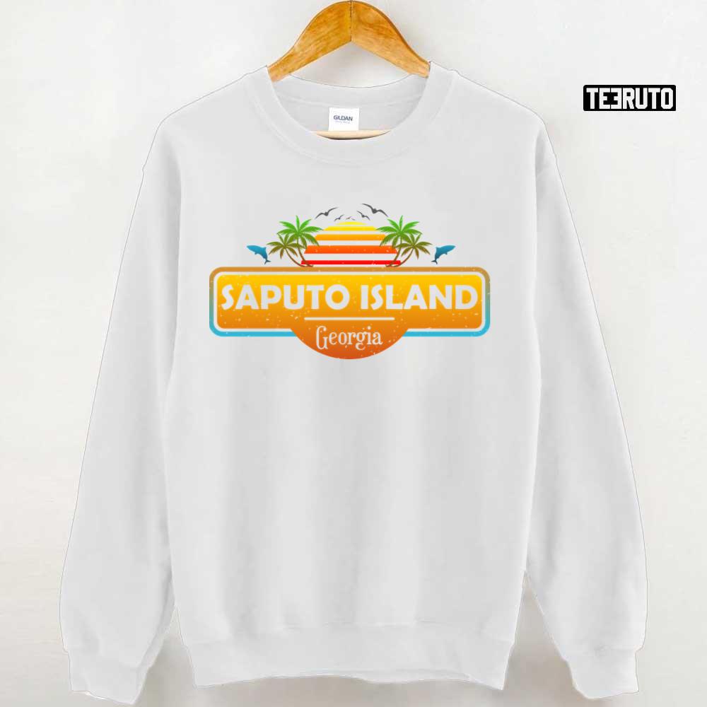 Saputo Island Beach Georgia Palm Trees Sunset Summer Unisex T-Shirt - Teeruto