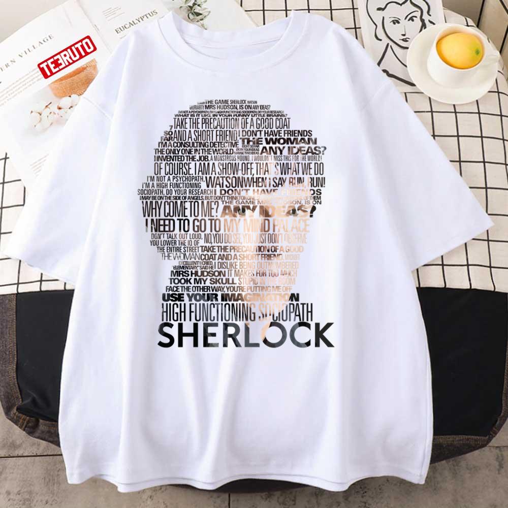 Sherlock Quotes Portrait Design Sherlock Holmes Unisex T-Shirt - Teeruto