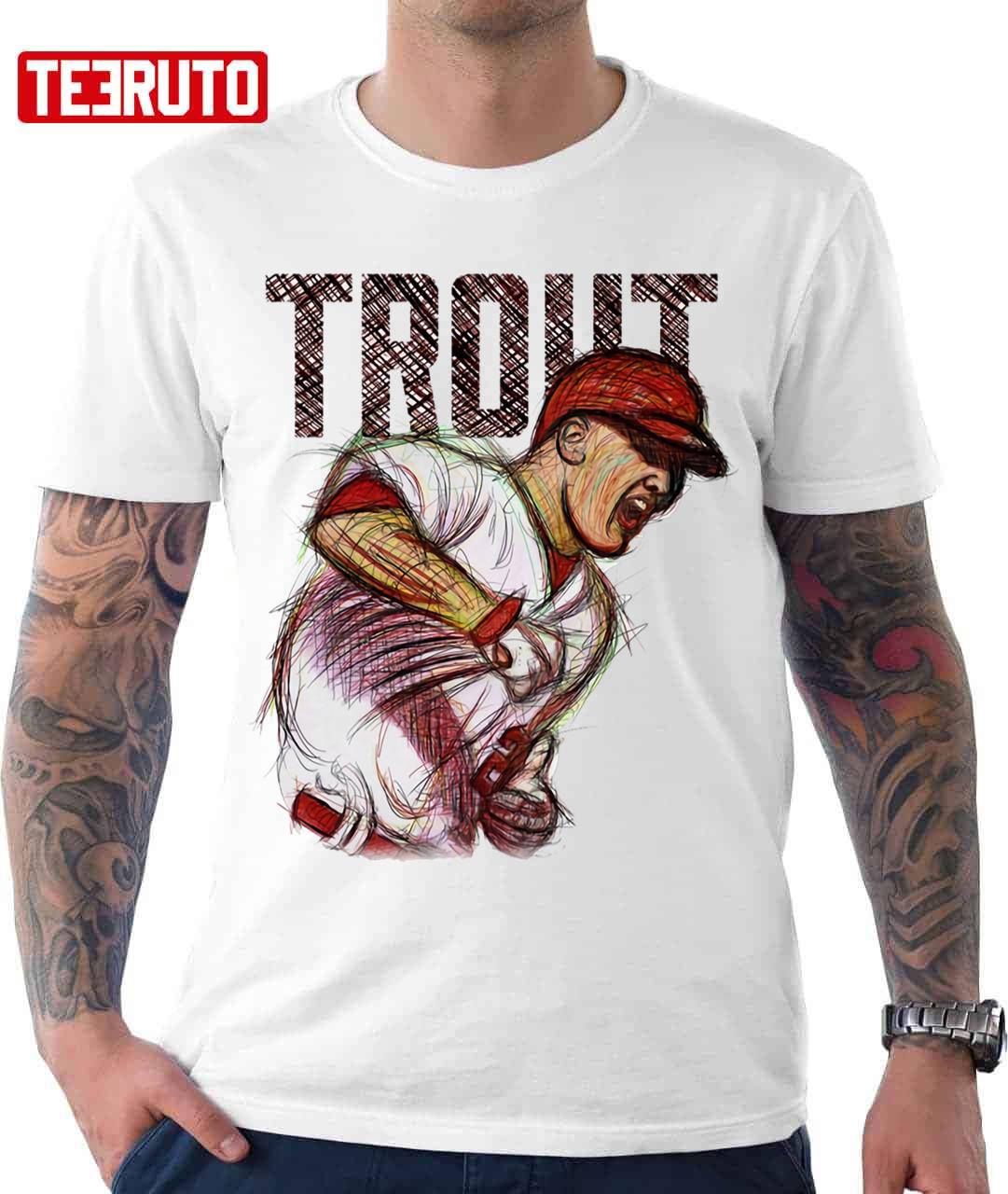 Sketch Art Mike Trout Fist Baseball Unisex Hoodie - Teeruto