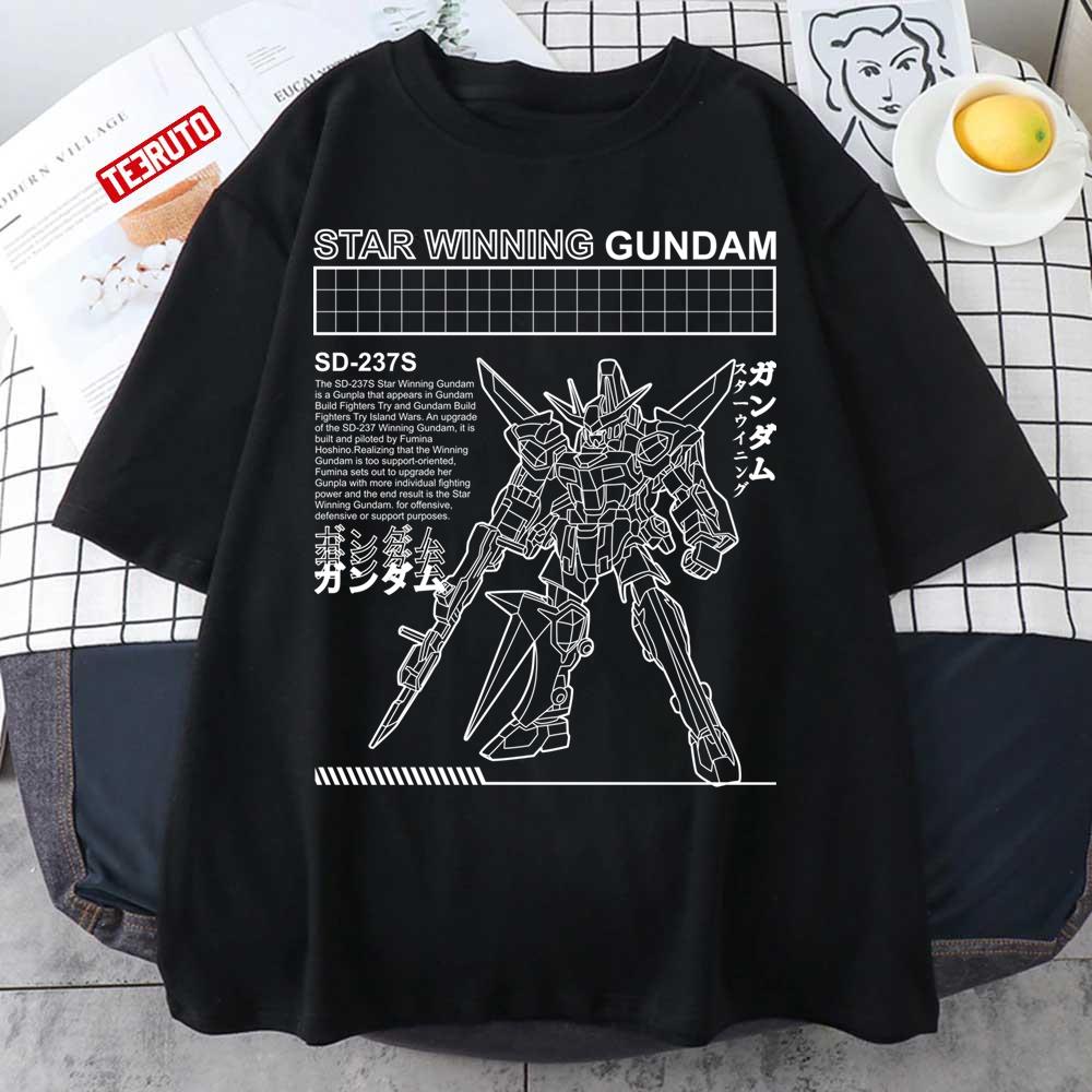 Star Winning Gundam Sd 237s Black White Unisex T-Shirt - Teeruto