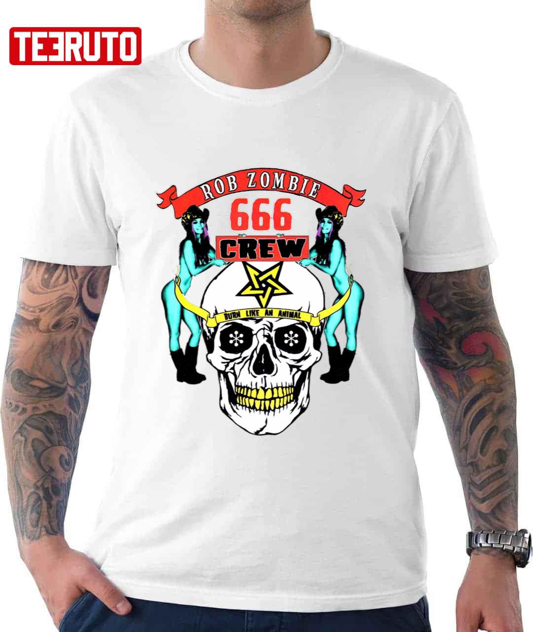 Burn Like An Animal Rob Zombie 666 Crew Unisex Hoodie - Teeruto