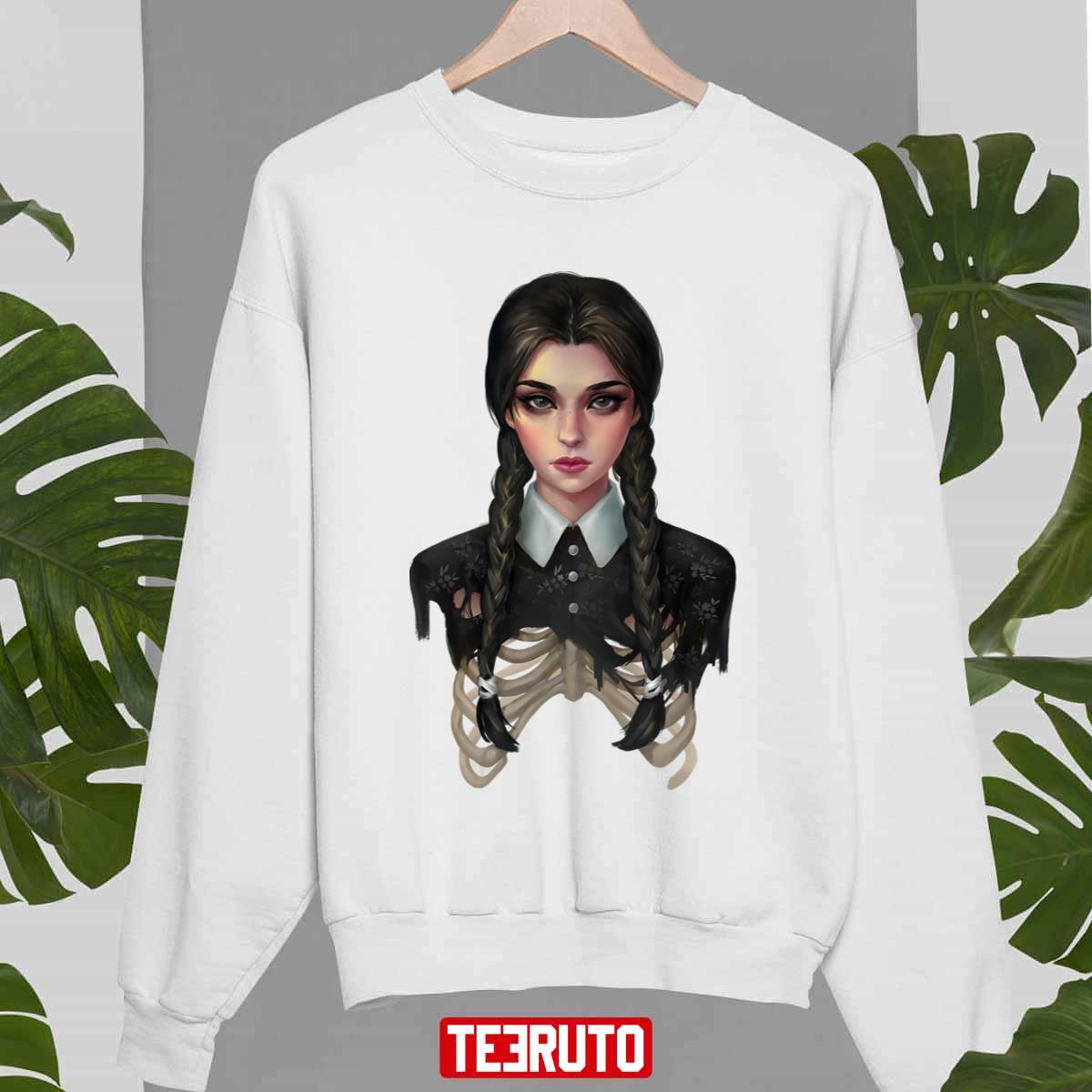 Horror Creepy Wednesday Addams Skeleton Unisex Sweatshirt - Teeruto