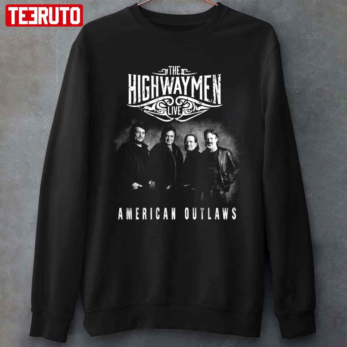 Live The Highwaymen American Outlaws Band Vintage Unisex T-Shirt - Teeruto