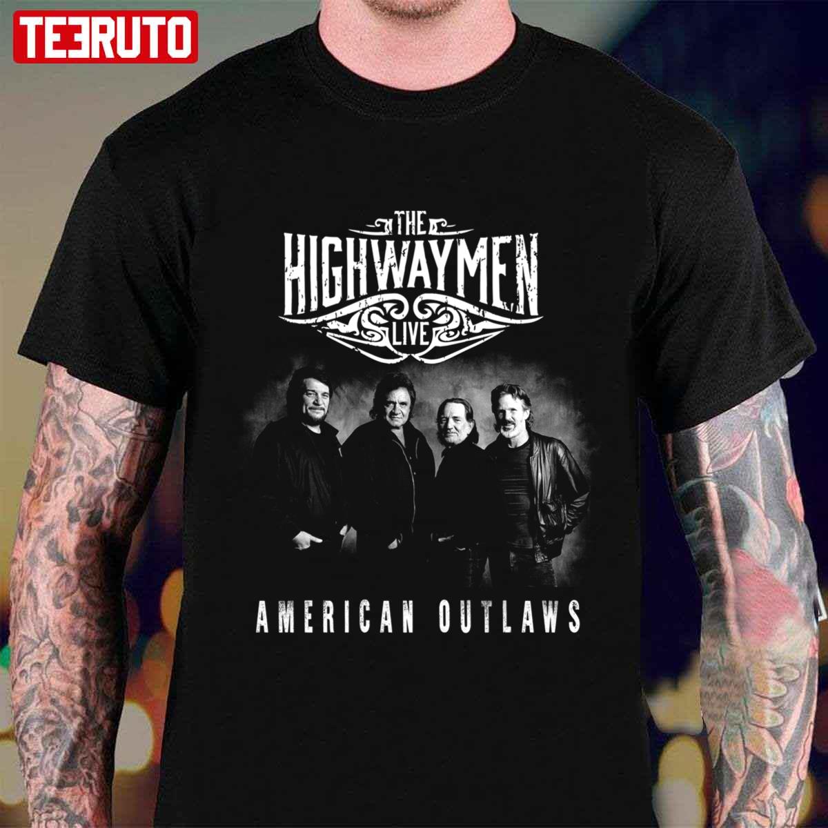 Live The Highwaymen American Outlaws Band Vintage Unisex T-Shirt - Teeruto