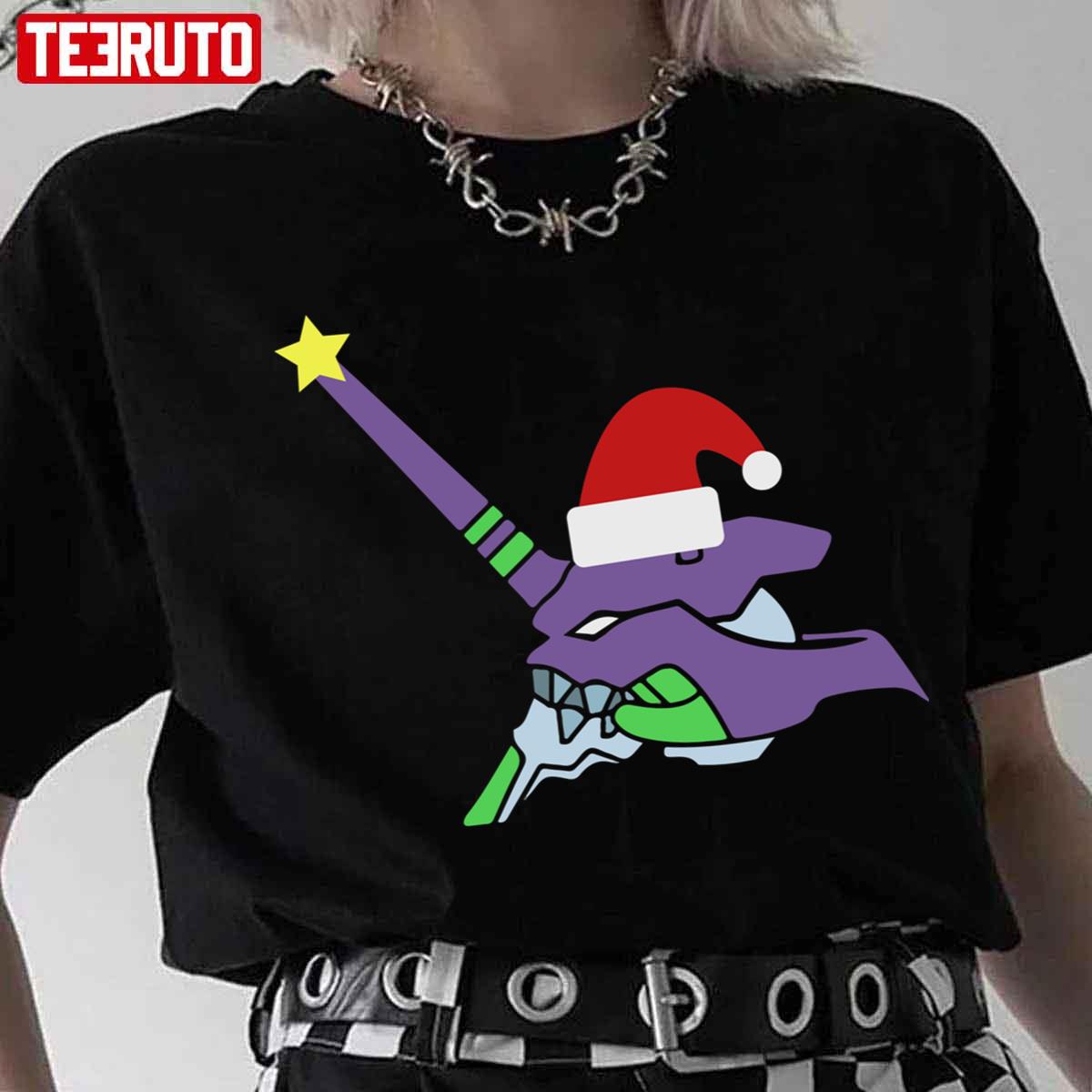 Neon Genesis Evangelion Eva 01 Christmas Mood Unisex T-Shirt - Teeruto
