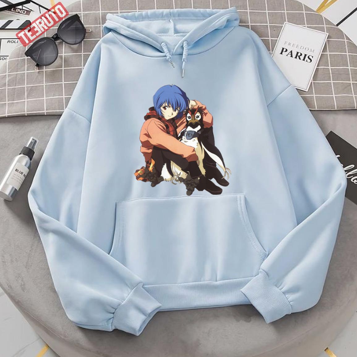 Pen Pen & Rei Ayanami Neon Genesis Evangelion Unisex Hoodie - Teeruto