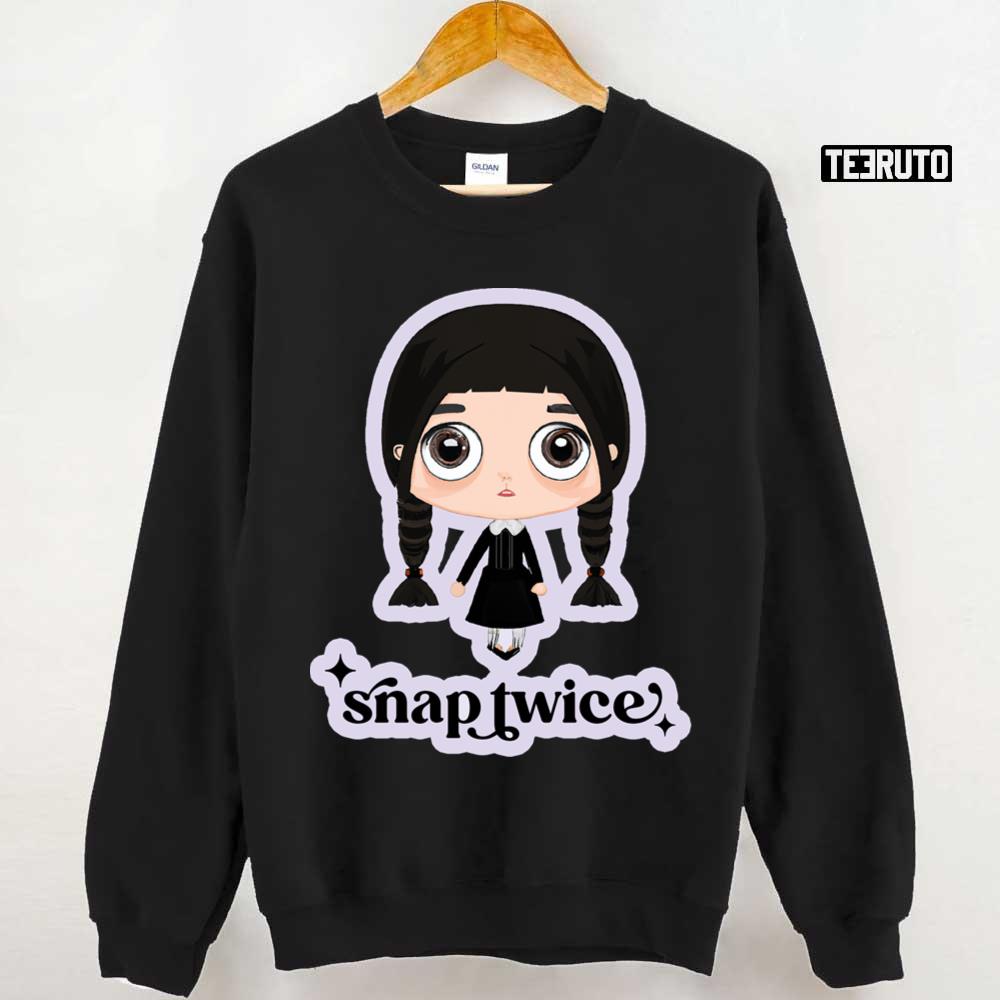 Snap Twice Wednesday Addams Cute Artwork Unisex T-Shirt - Teeruto