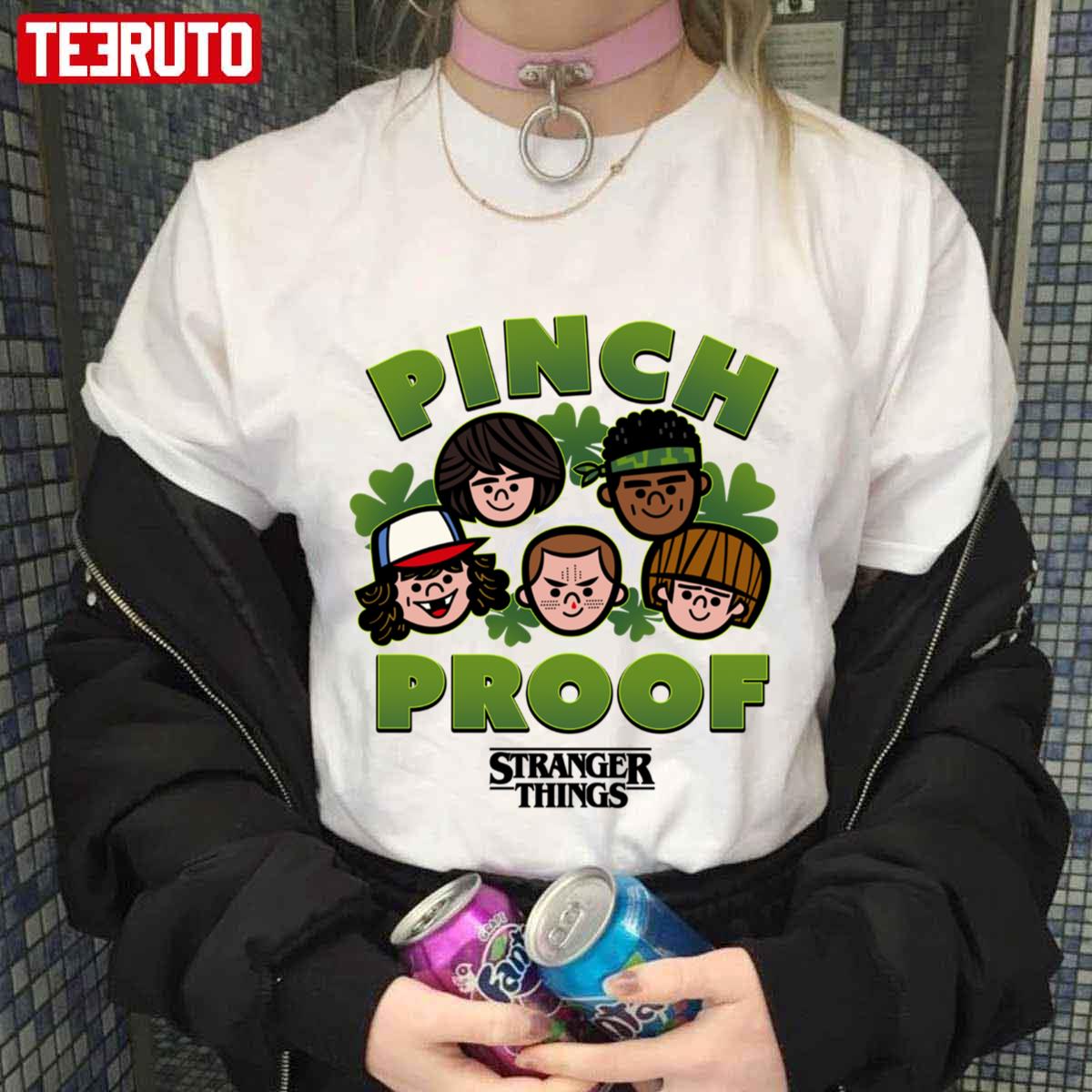 St Patrick's Day Group Pinch Proof Stranger Things Unisex T-Shirt - Teeruto