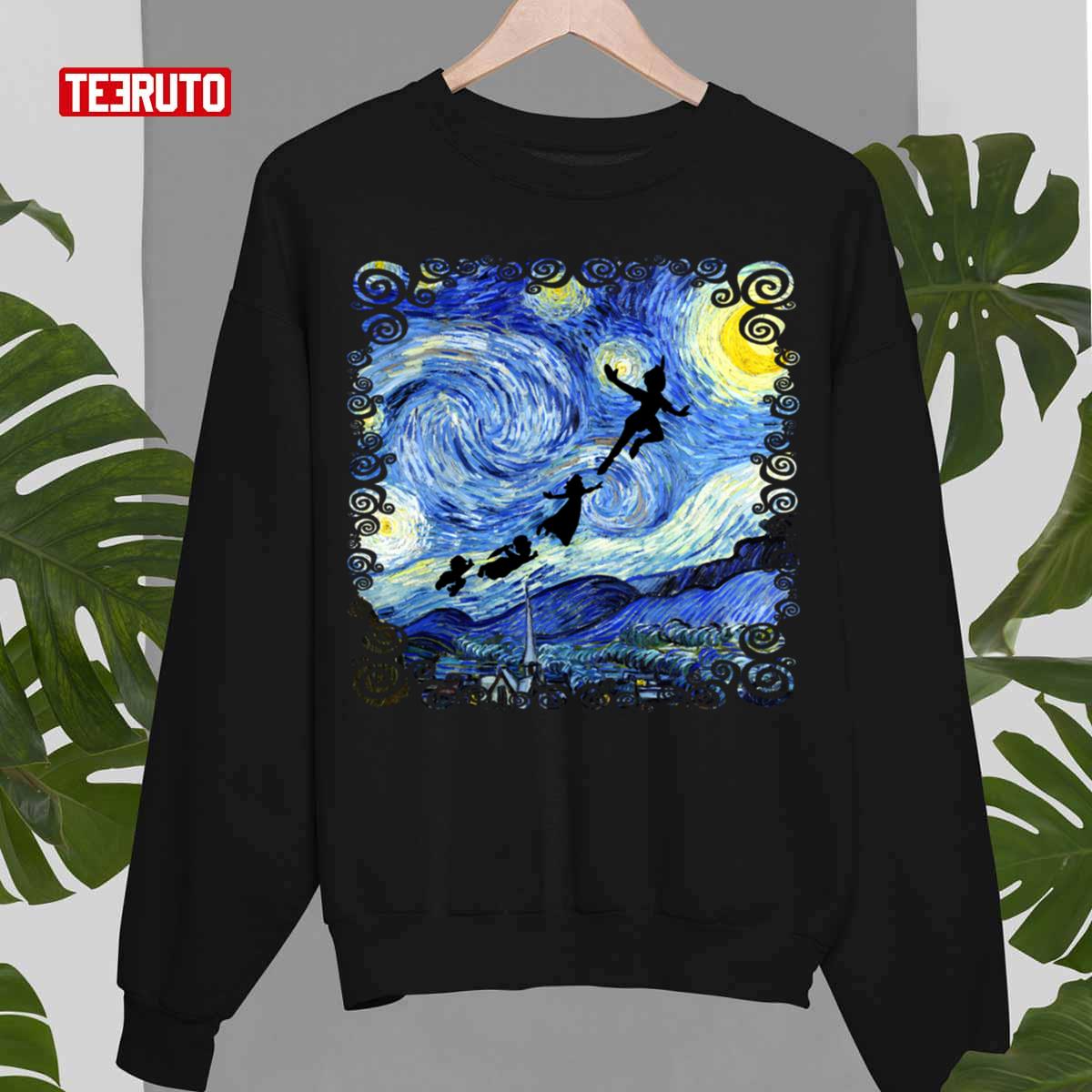 Starry Night Parody Van Gogh Peter Pan Unisex T-Shirt - Teeruto