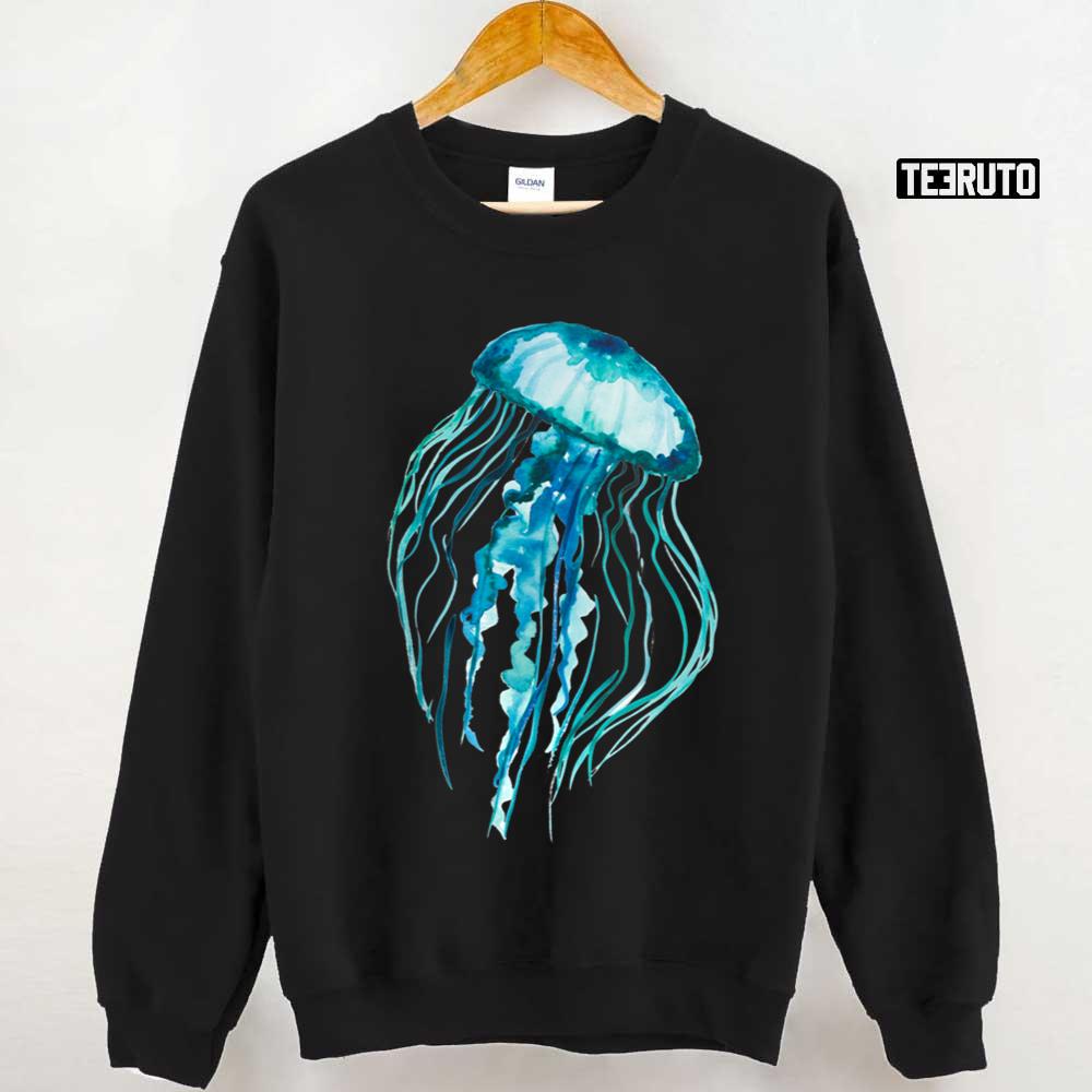 Watercolor Jellyfish Aesthetic Sea Creature Unisex Sweatshirt - Teeruto