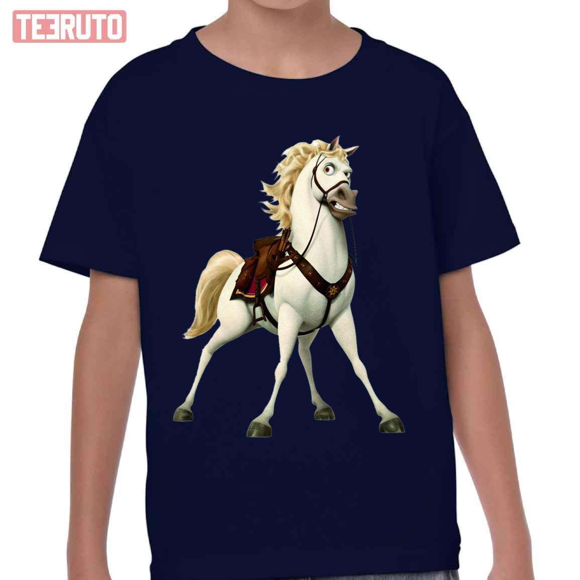 White Horse Cute In Tangled Flynn Rider Unisex T-Shirt - Teeruto