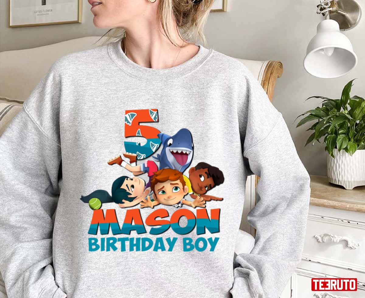 Custon Name Mason Birthday Boy Sharkdog Unisex Sweatshirt - Teeruto