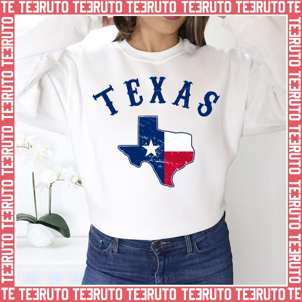 Distressed Map Of Texas Unisex Sweatshirt - Teeruto