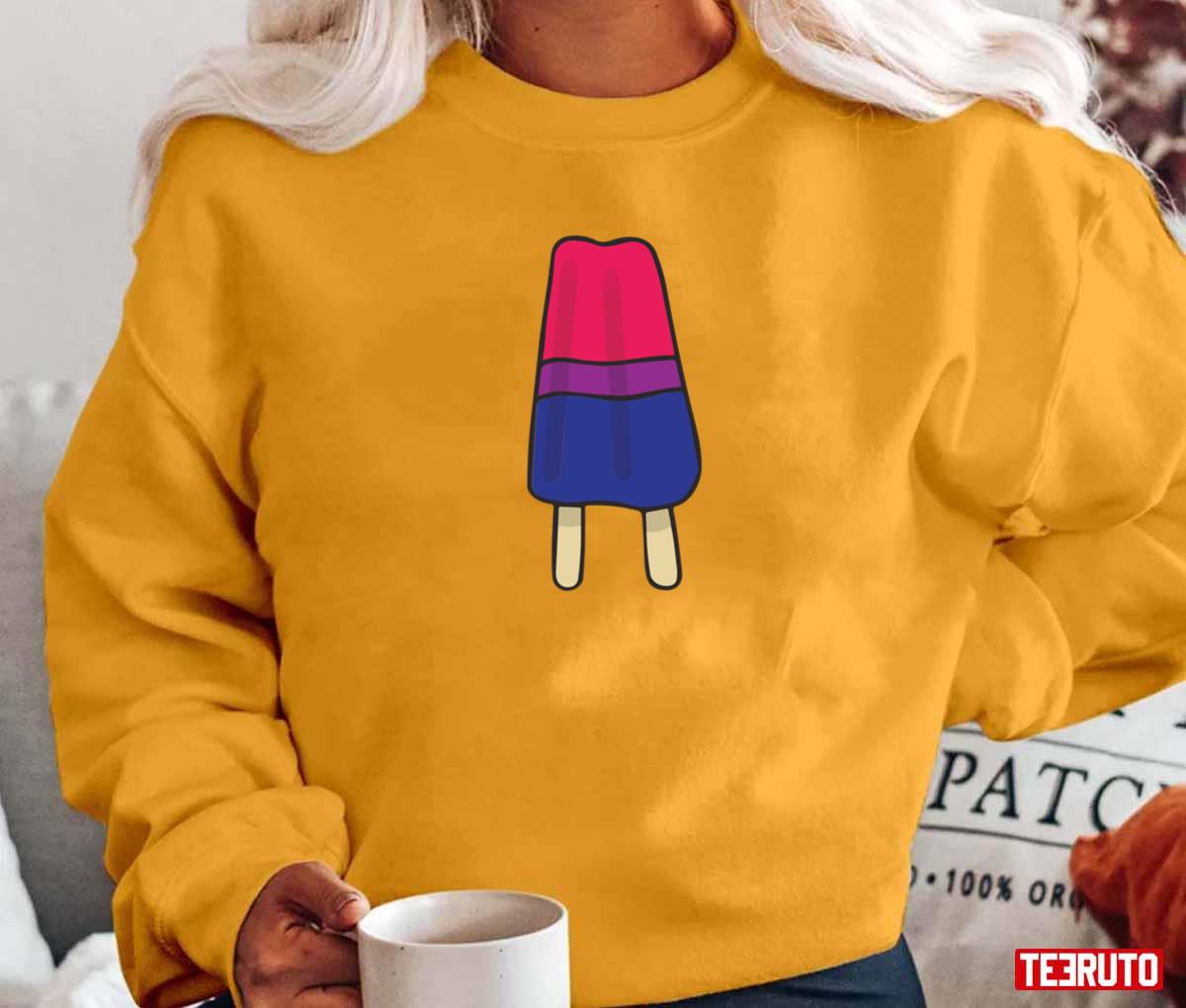Ice Cream Bi Popsicle Lgbtq Pride Month Unisex T-Shirt - Teeruto