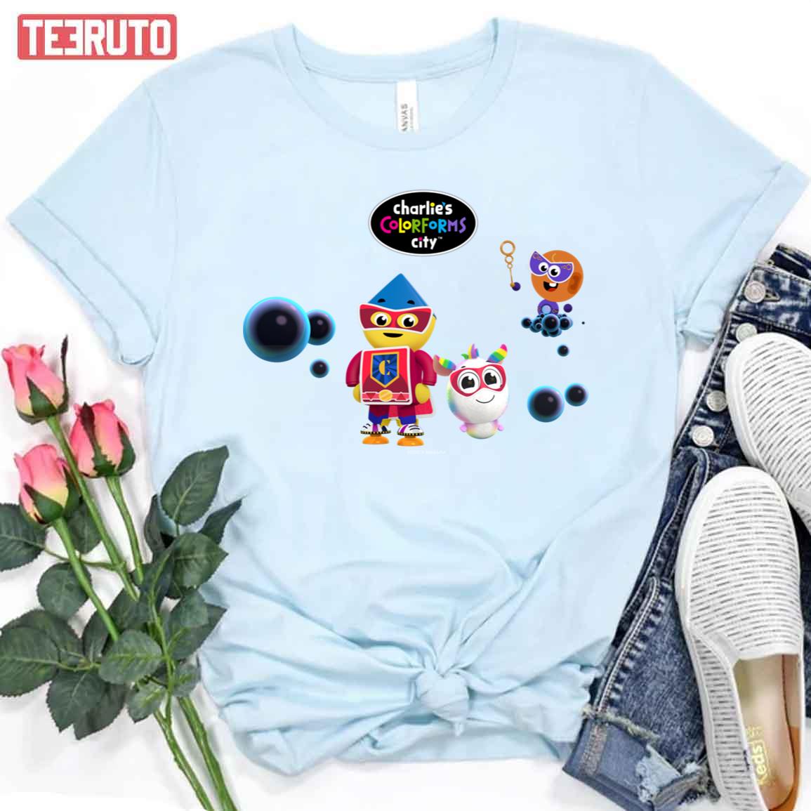 Super Charlie & Bubble Face Charlie's Colorforms City Unisex T-Shirt ...
