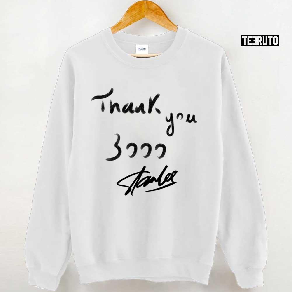 Thank You 3000 Marvel Stan Lee Signature Unisex T-Shirt - Teeruto