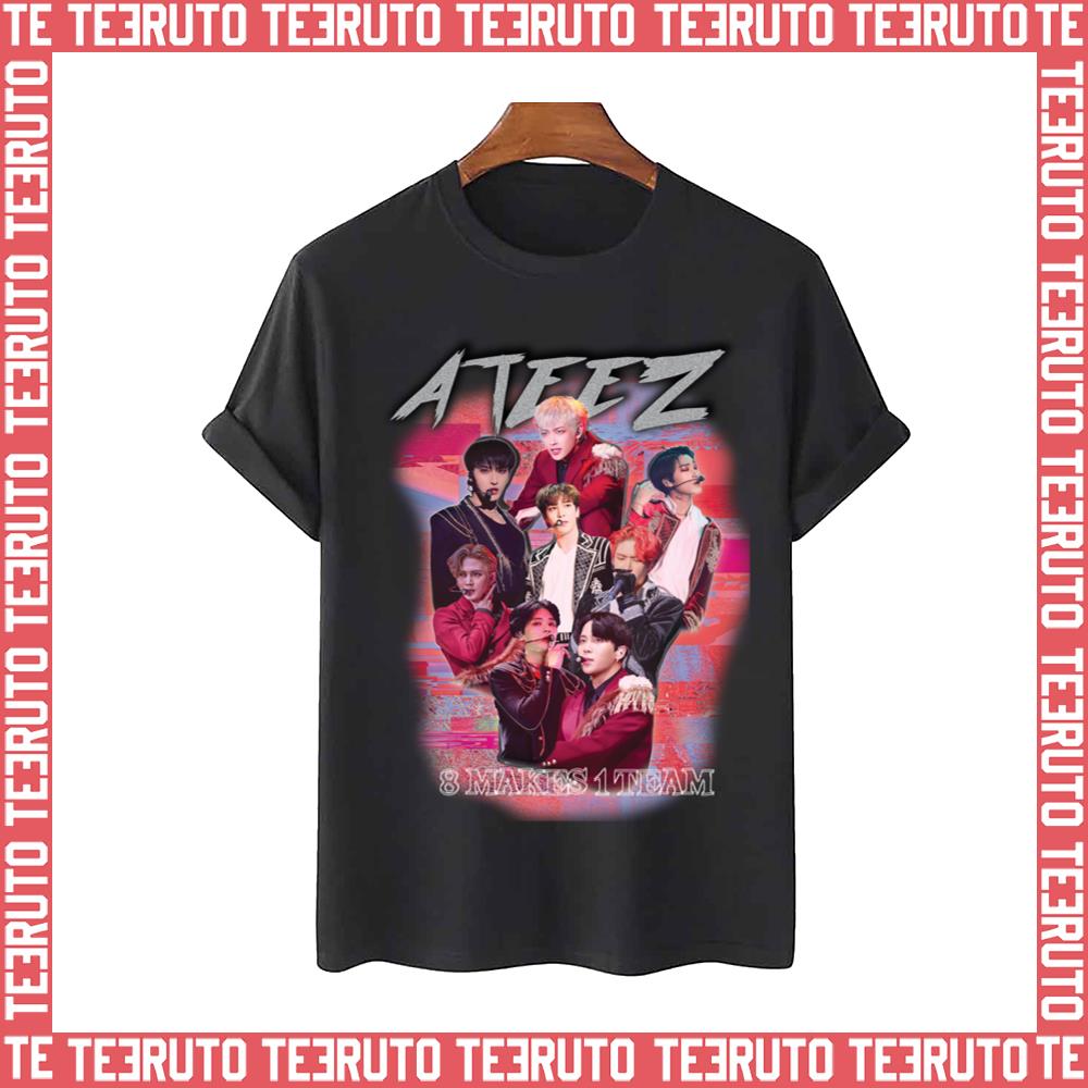 Kpop Merch Old Retro Knock Off Ateez Unisex T-Shirt - Teeruto