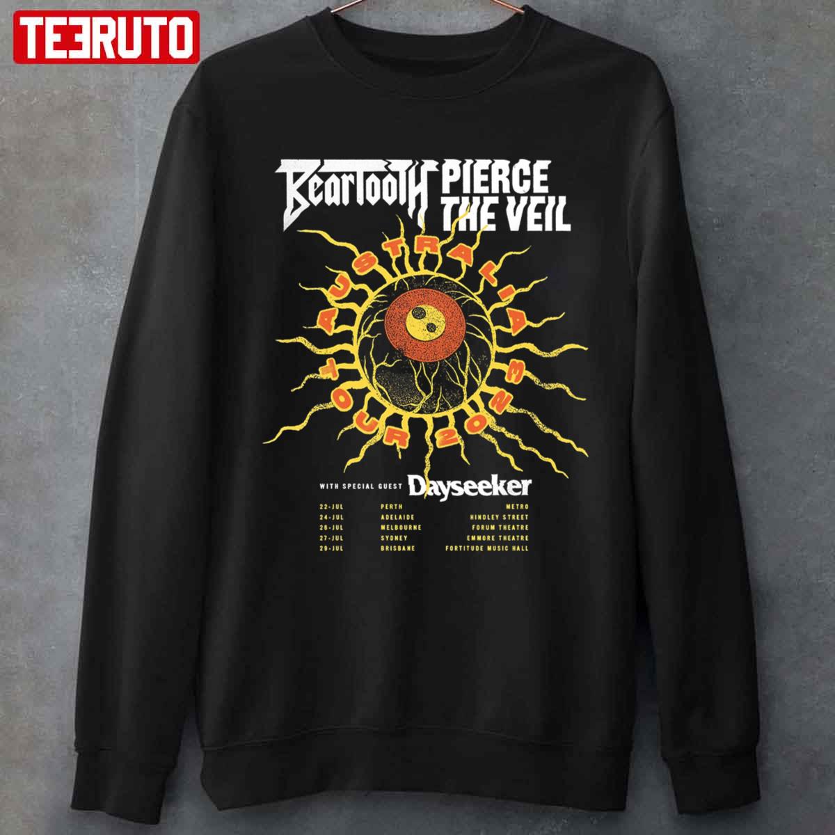 Beartooth X Pierce The Veil Australia Tour 2023 Unisex T-Shirt - Teeruto