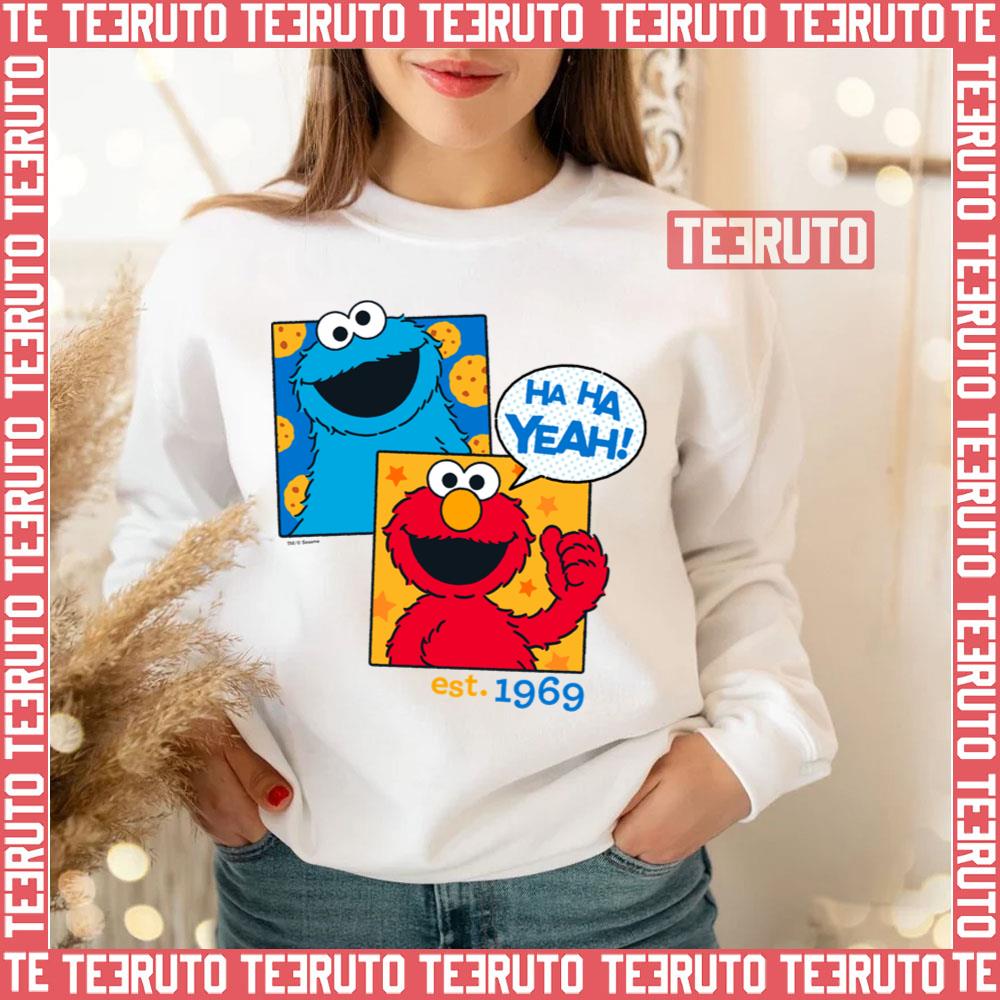 Cookie Monster & Elmo Ha Ha Yeah Sesame Street Unisex T-Shirt - Teeruto
