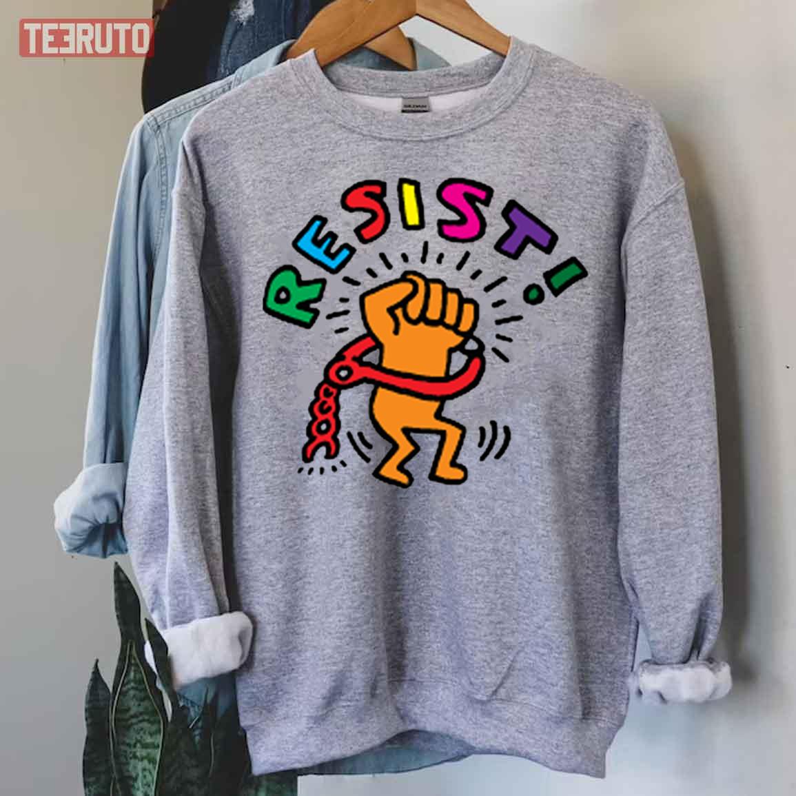 Hand Resist Keith Haring Unisex Hoodie - Teeruto