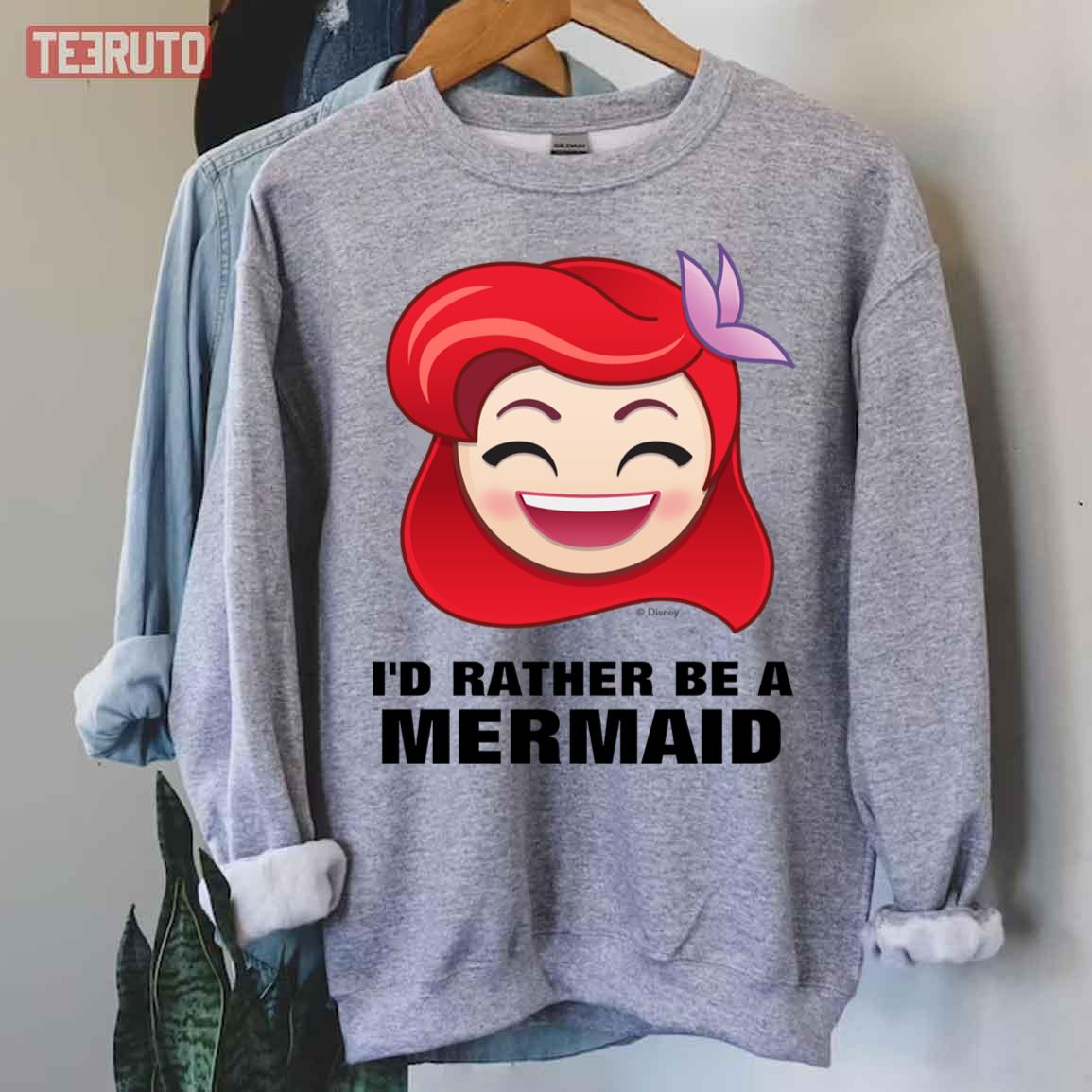 Little Mermaid Emoji Princess Ariel Happy Unisex Hoodie - Teeruto