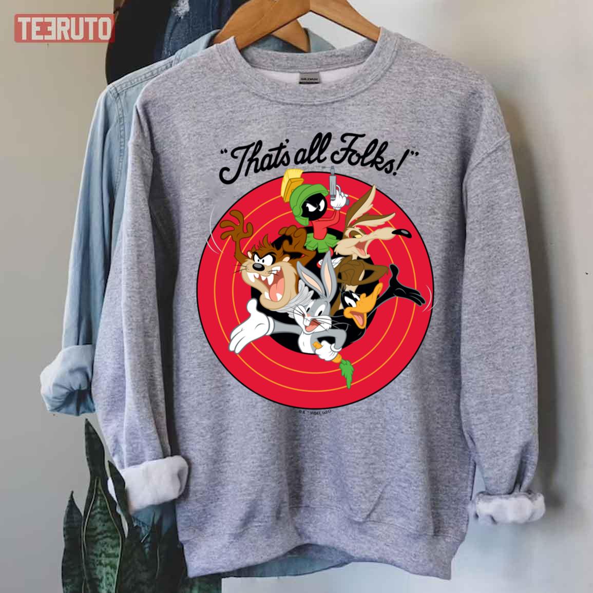 Looney Tunes That's All Folks Bullseye Group Unisex Hoodie - Teeruto