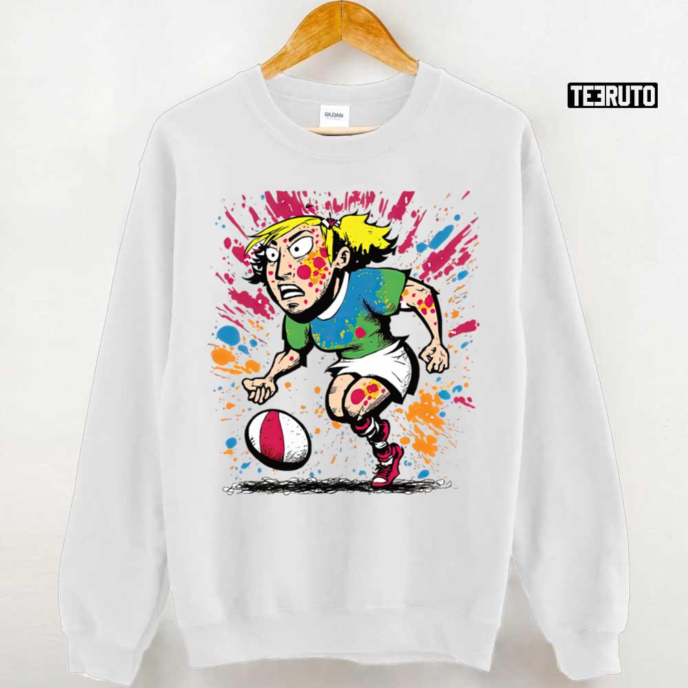 Rugby Player Graffiti Doodle Woman Unisex T-Shirt - Teeruto