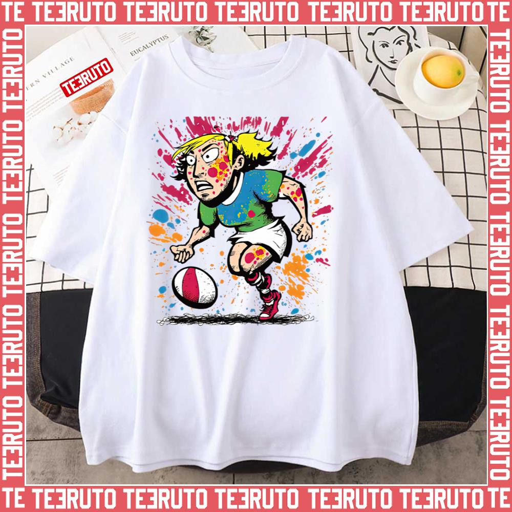 Rugby Player Graffiti Doodle Woman Unisex T-Shirt - Teeruto