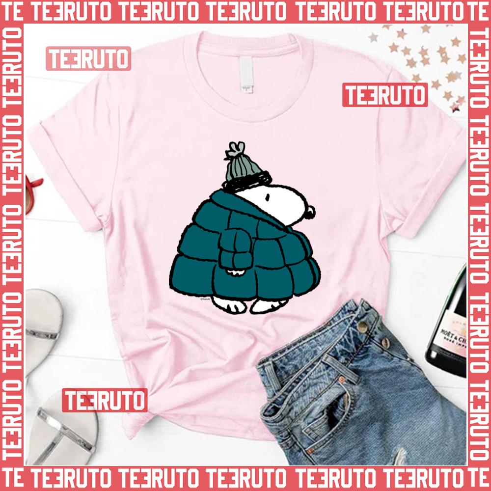 Winter Puffy Jacket Peanuts Snoopy Unisex T-Shirt - Teeruto