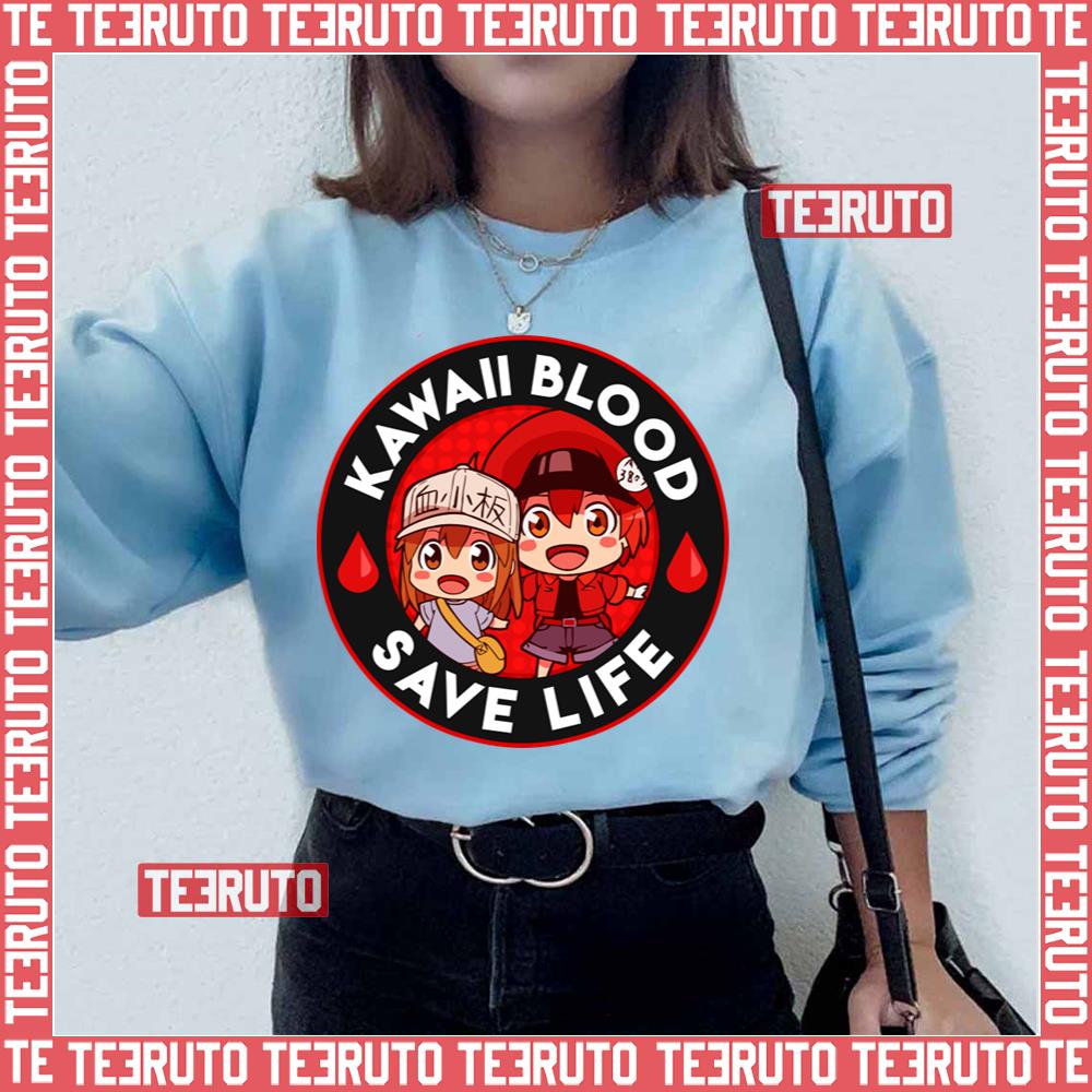 Kawaii Blood Cells Cells At Work Design Unisex T-Shirt - Teeruto