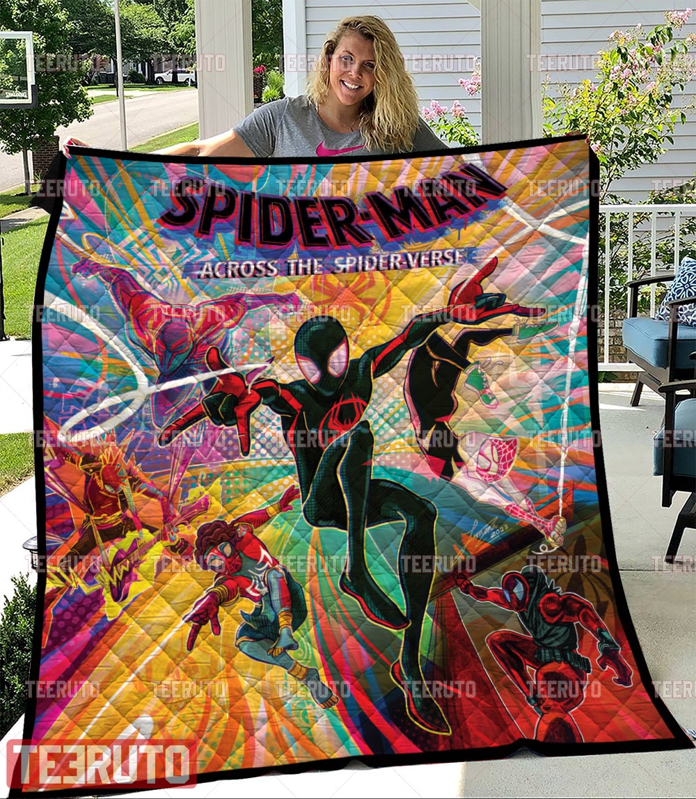 Spider Man Across The Spider-verse Gang Quilt Blanket - Teeruto