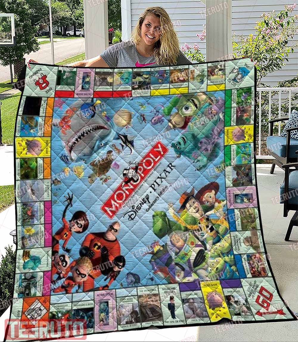 Disney Pixar Cartoon Characters Monopoly Quilt Blanket - Teeruto